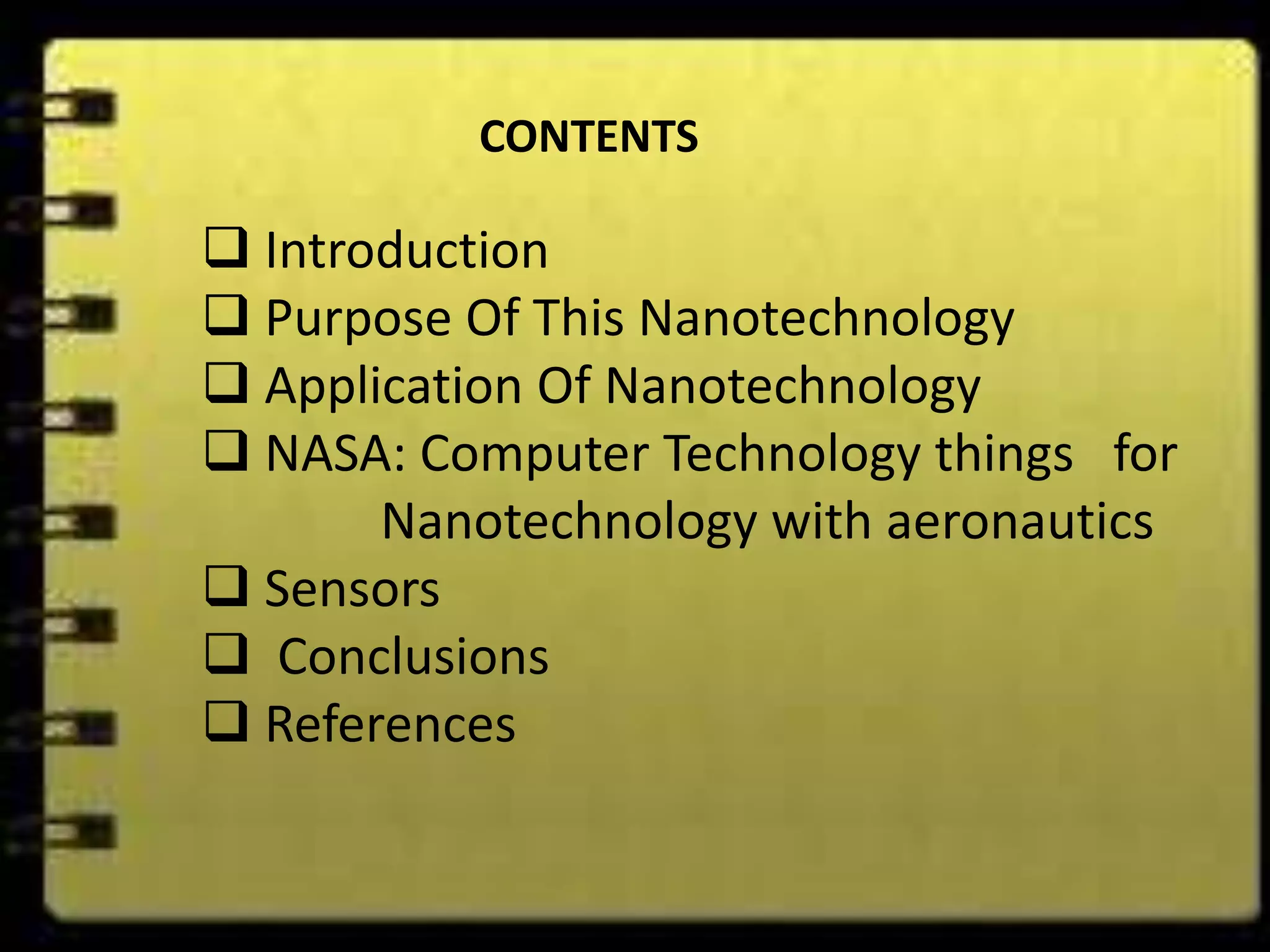 NANO TECHNOLOGY FOR AEROSPACE | PPTX