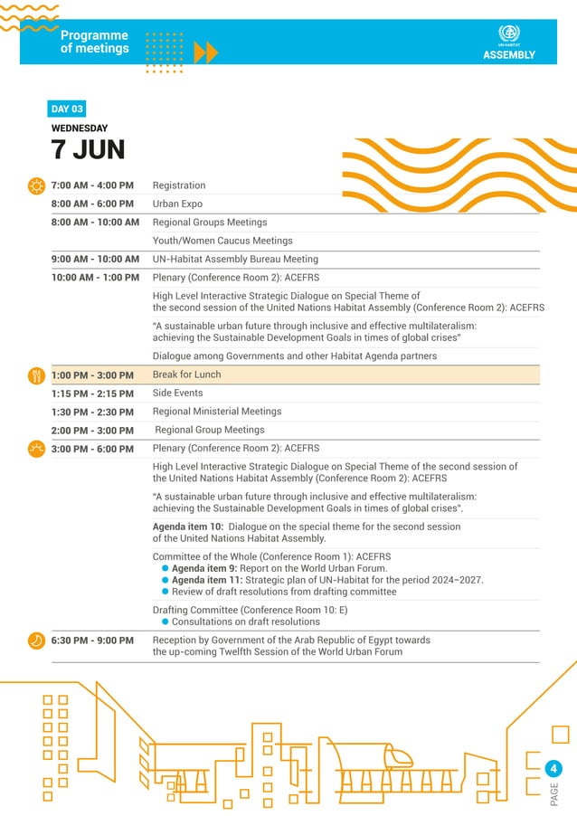 2nd session of the UN-Habitat Assembly - Detailed programme | PDF