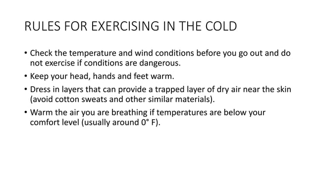 exercise in cold | PPTX | Endocrine and Metabolic Diseases | Diseases ...