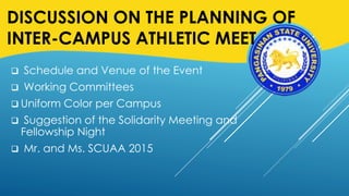 2nd Meeting of the Sports Development and Physical Education Unit | PPTX