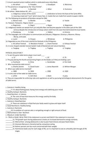 2nd Summative Test Mapeh 7.docx