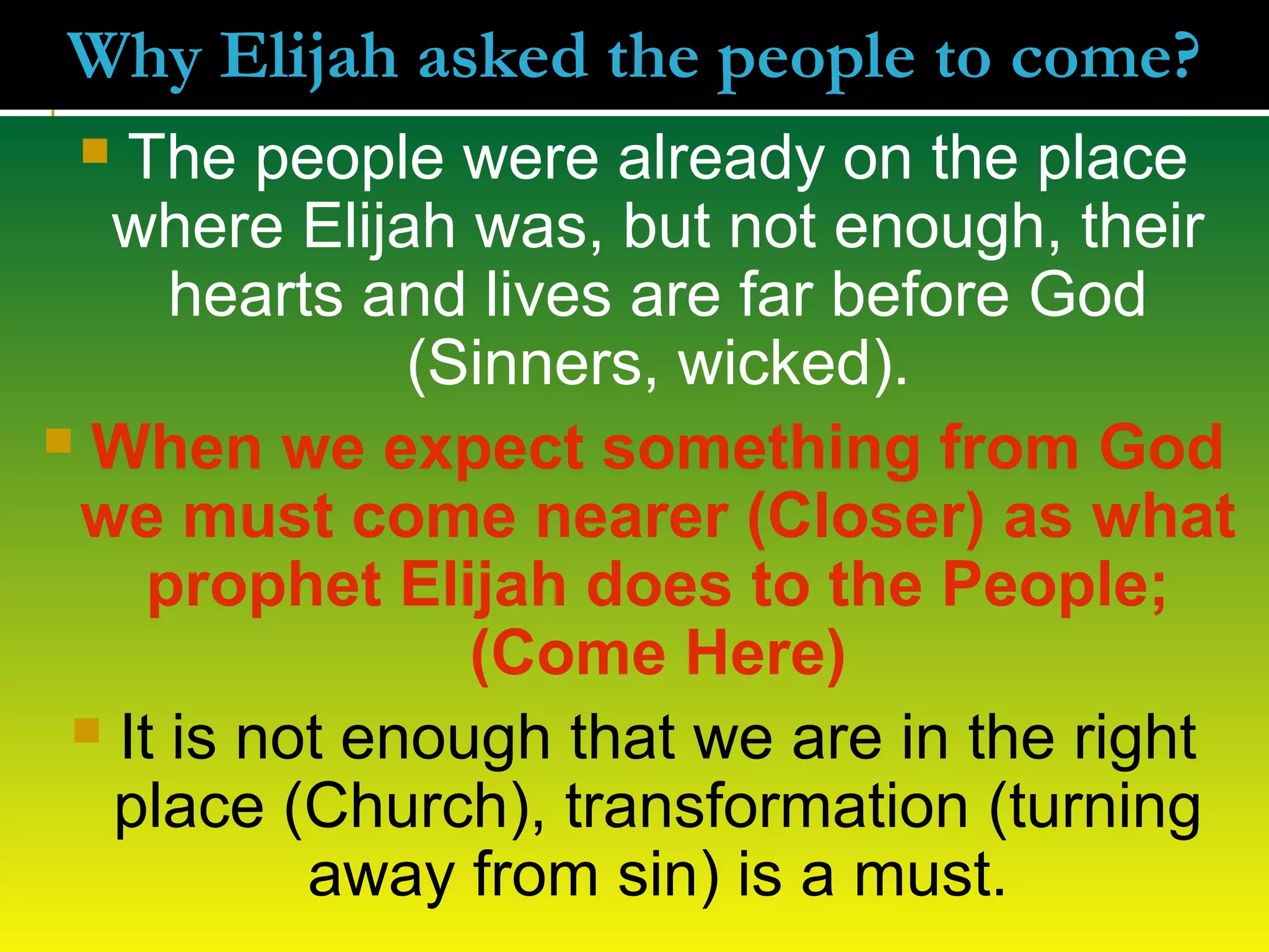 The Prayer of Prophet Elijah | PPT