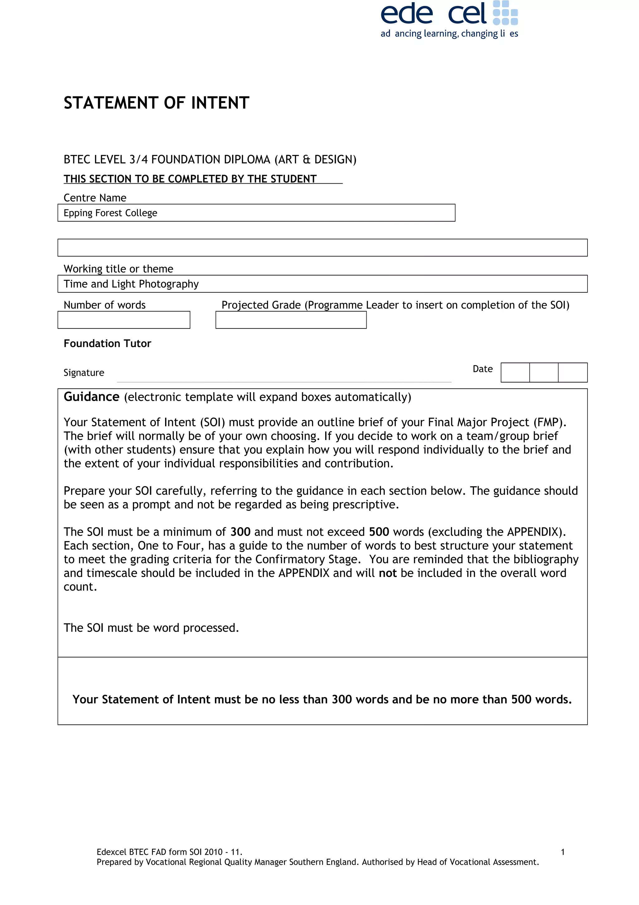 2nd term 2 project statement of intent | DOC