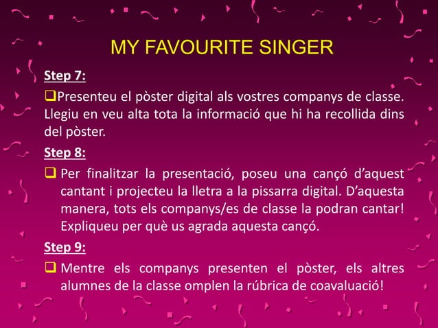 2nd term project my favourite singer | PPT