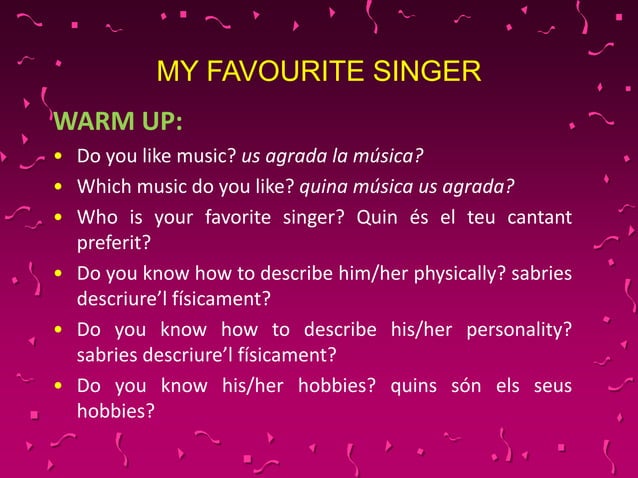 2nd term project my favourite singer | PPT