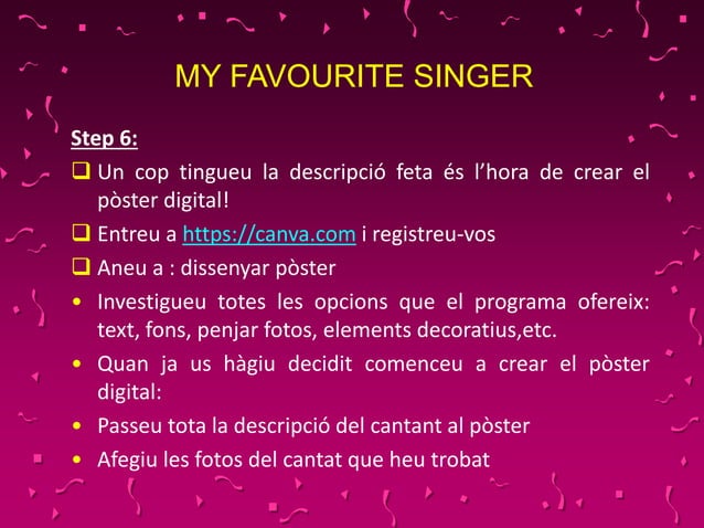 2nd term project my favourite singer | PPT