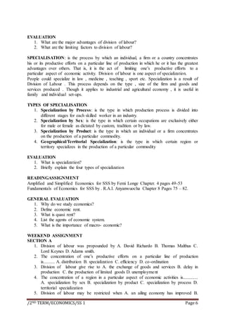 2ND TERM S1 ECONOMICS.docx | Business Administration | Business