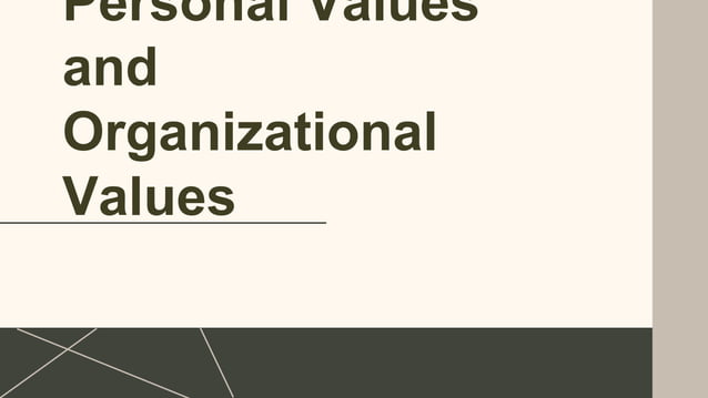 Personal Values & Organizational Values.pptx | Business Administration ...