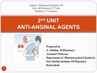 2nd unit anti-anginal agents | PPTX