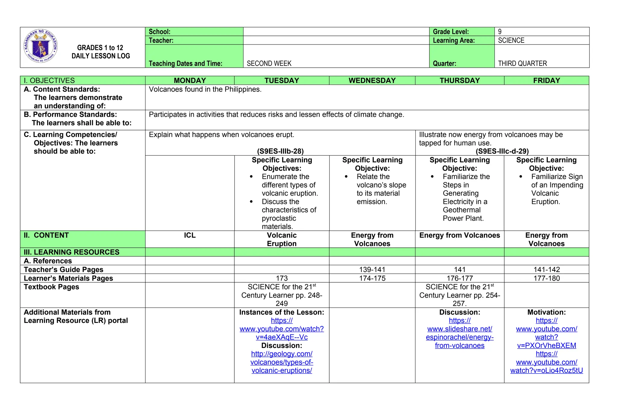 2ND WEEK.docx in grade science 9 quarter | DOCX