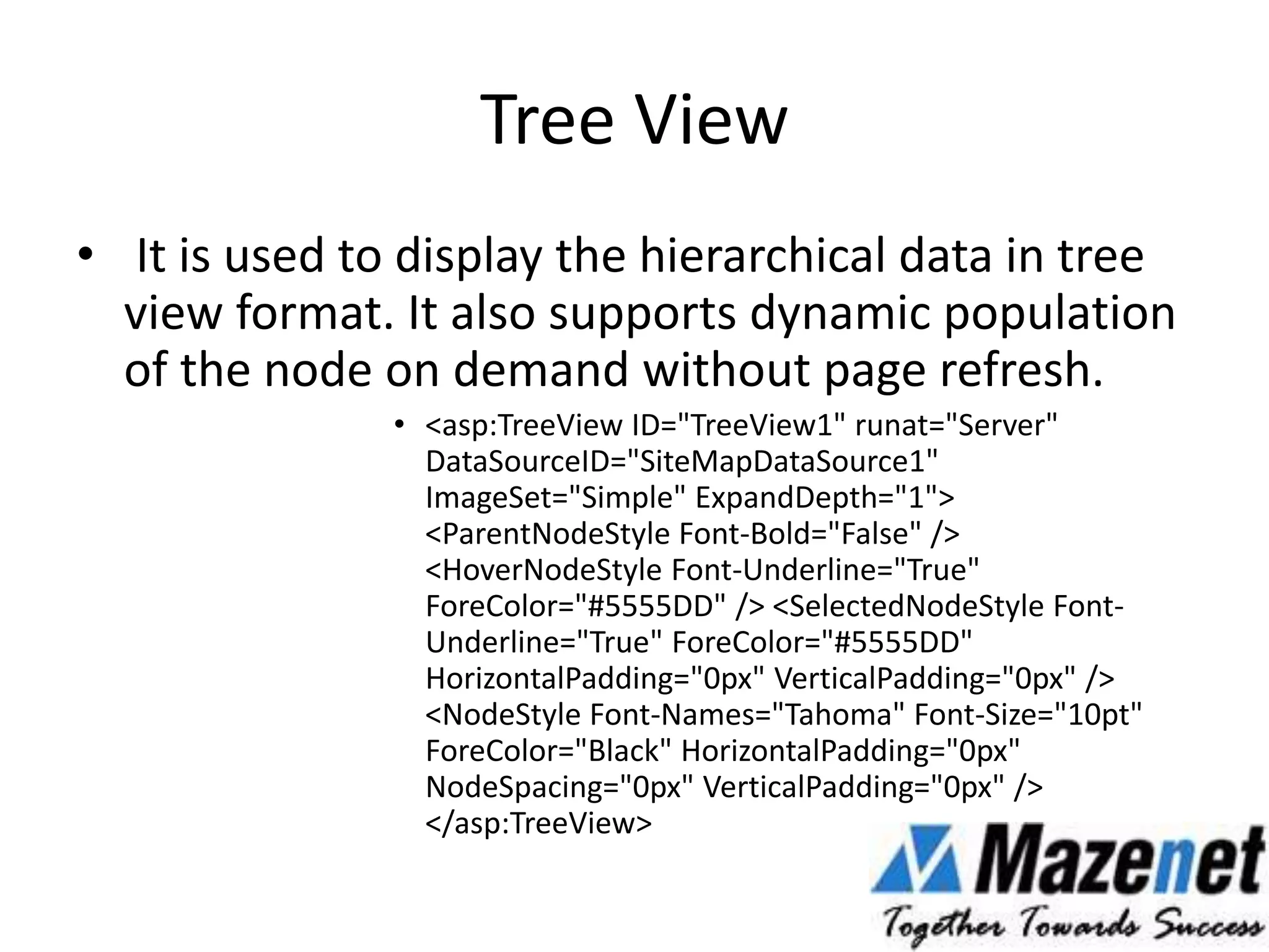 Dotnet- An overview of ASP.NET & ADO.NET- Mazenet solution | PPTX