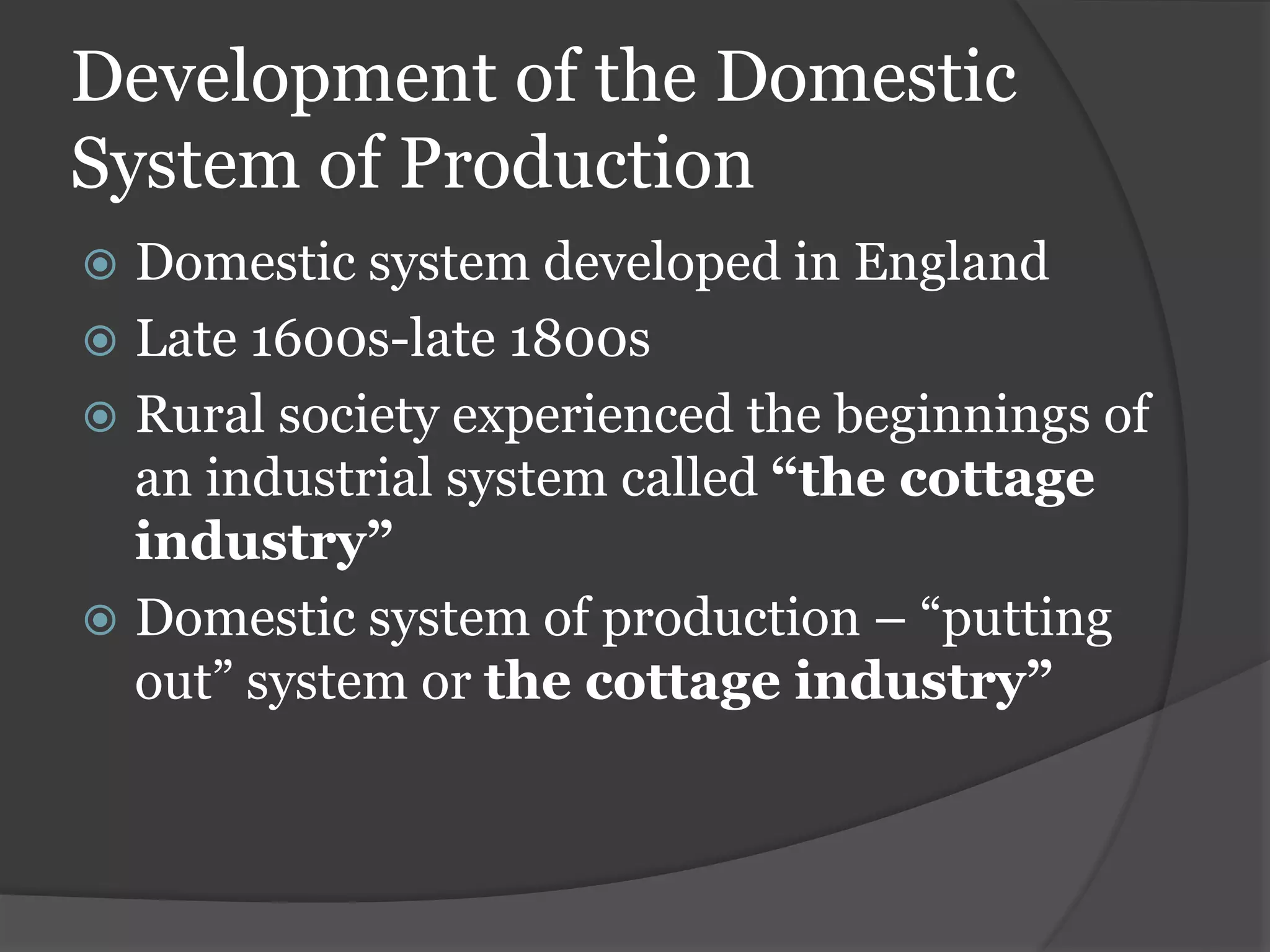 cottage industry in pre industrial britain | PPTX