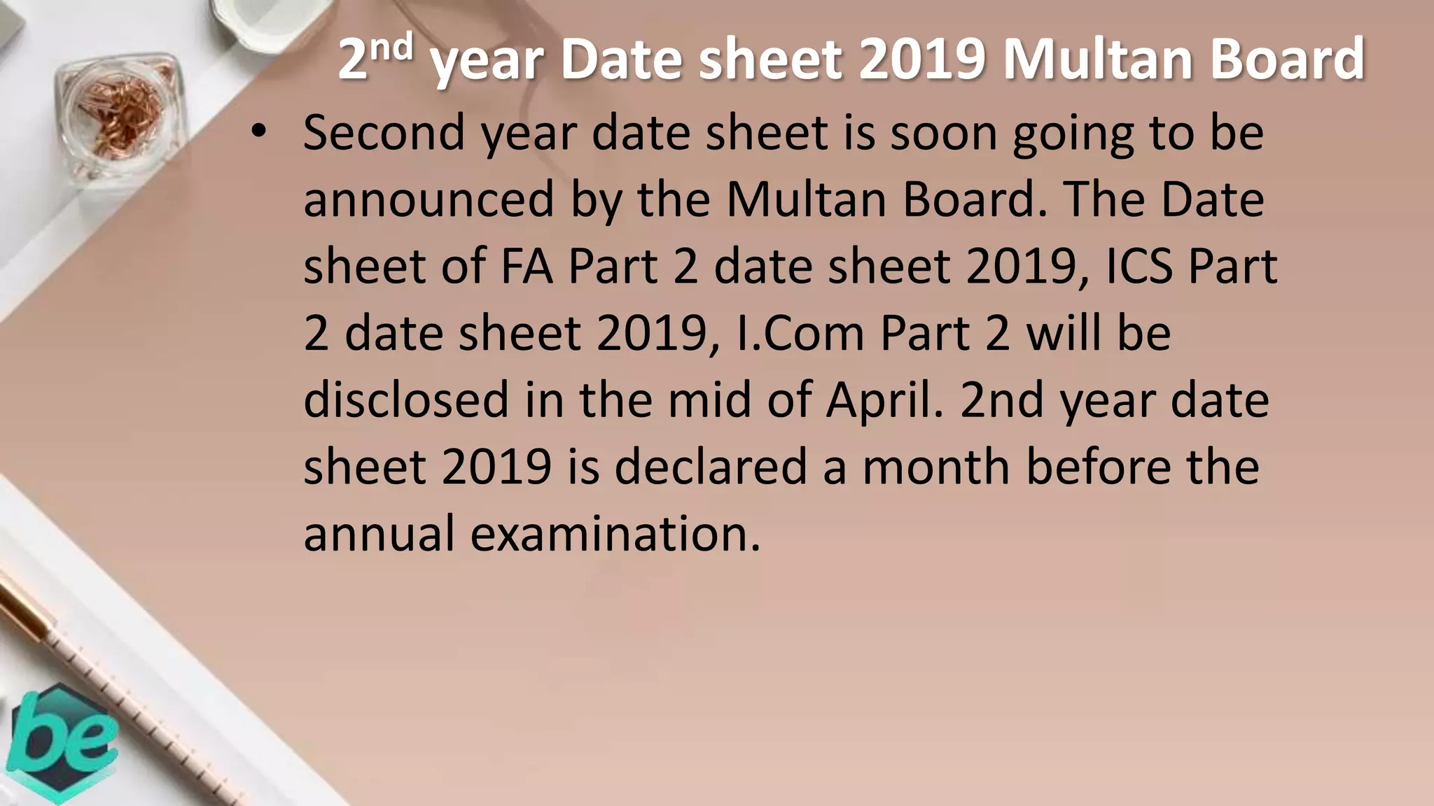 2nd year datesheet 2019 | PPTX