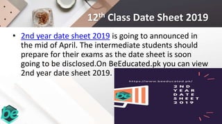 2nd year datesheet 2019 | PPTX