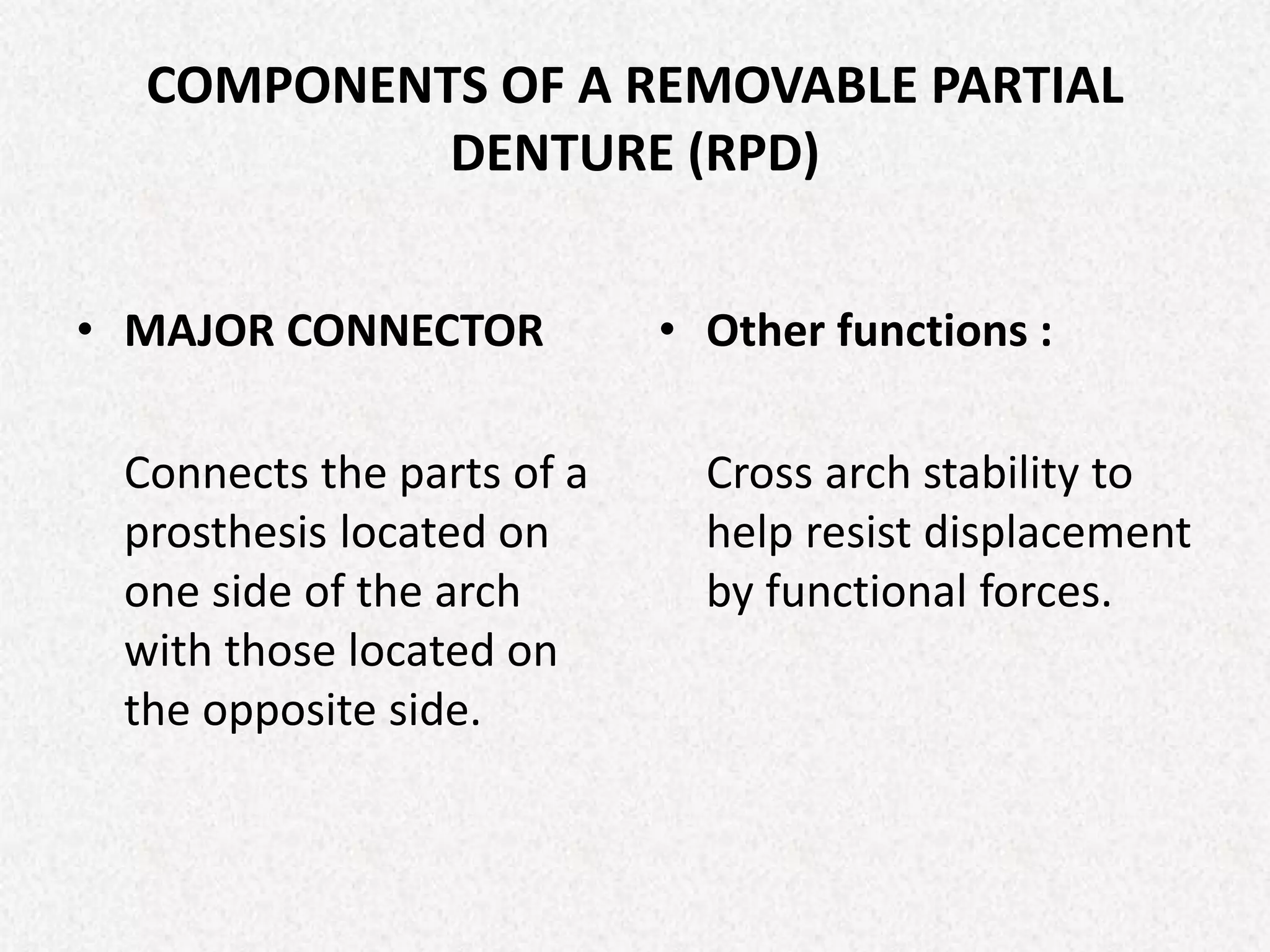 2nd year pre clinical RPD Terminology, Components and Classification of ...