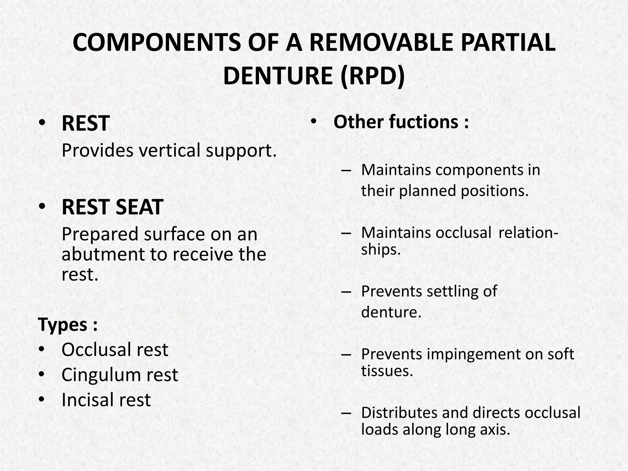 2nd year pre clinical RPD Terminology, Components and Classification of ...