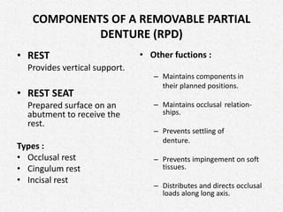 2nd year pre clinical RPD Terminology, Components and Classification of ...