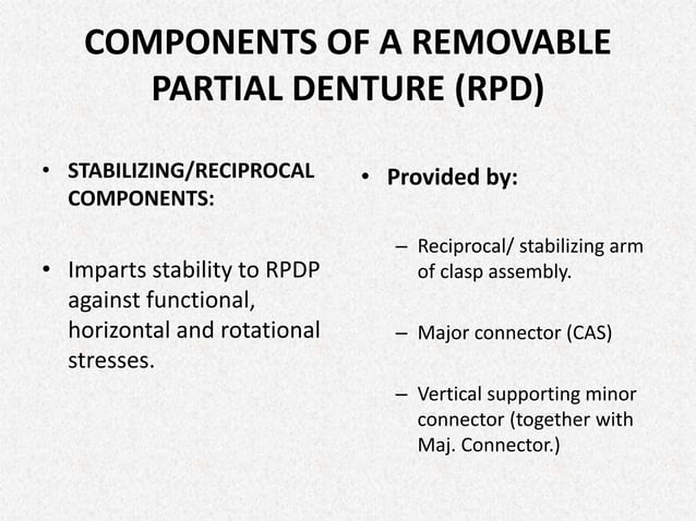 2nd year pre clinical RPD Terminology, Components and Classification of ...