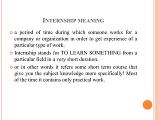 About Internships and CV | PPT