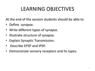 2nd year small group discussion Synapse and sensory receptors.pptx