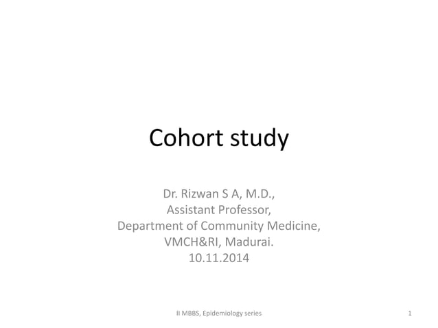 Cohort study - basics | PPTX