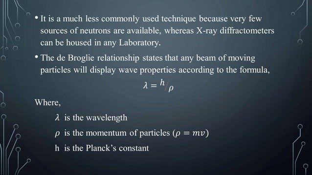 NEUTRON DIFFRACTION METHOD techniques .pptx