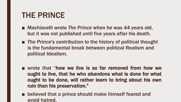 Niccolo Machiavelli Political Thought | PPTX