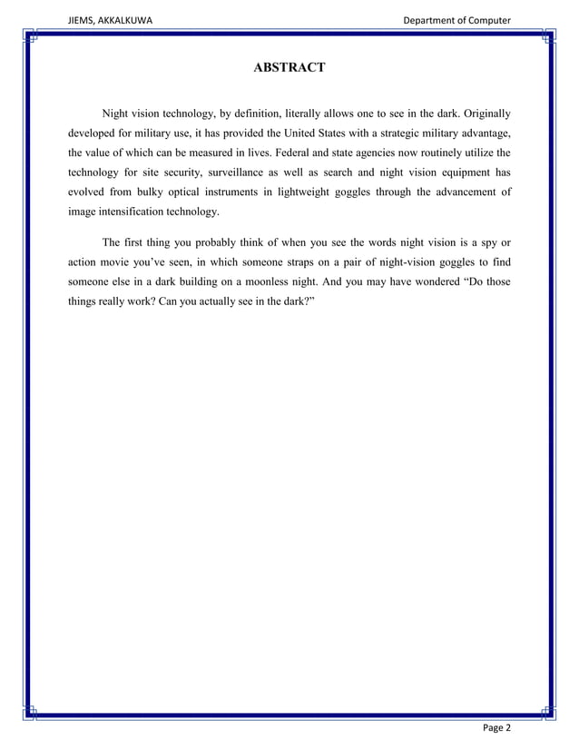 2 night vision report final (night vision technology) | PDF