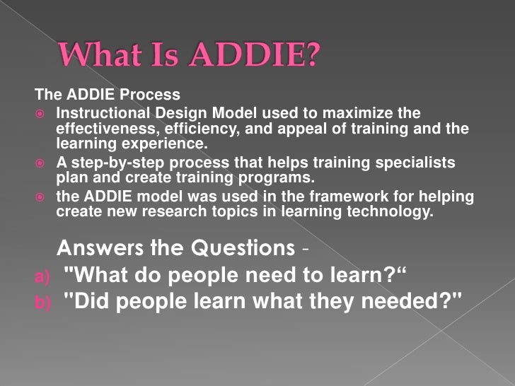 ISD: Addie Presentation