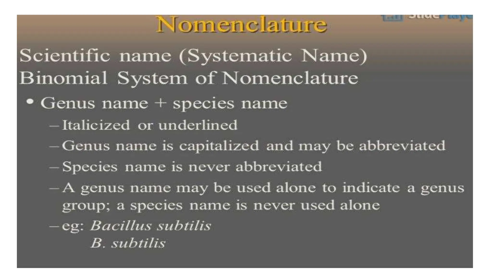 Nomenclature and Classification of bacteria | PPTX