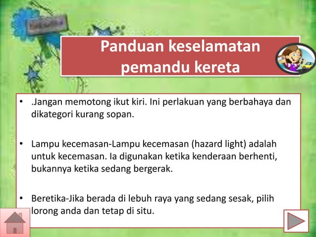 nota panduan keselamatan jalan raya | PPTX