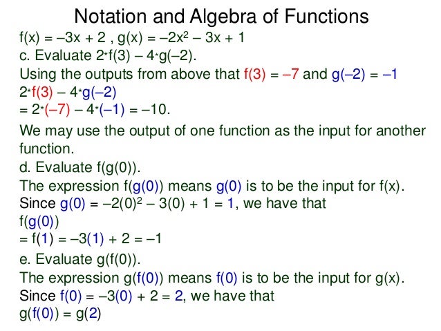 52 notation and algebra of functions