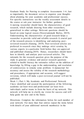 2 nurs 6003 transition to graduate study for nursing | DOCX