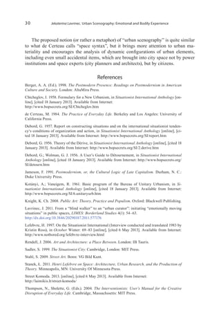 Urban Scenography: emotional and bodily experience | PDF