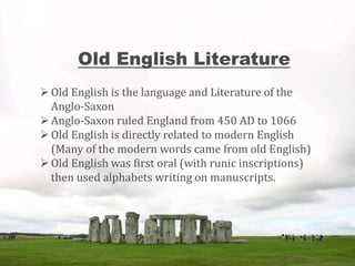 Old English Literature | PPTX