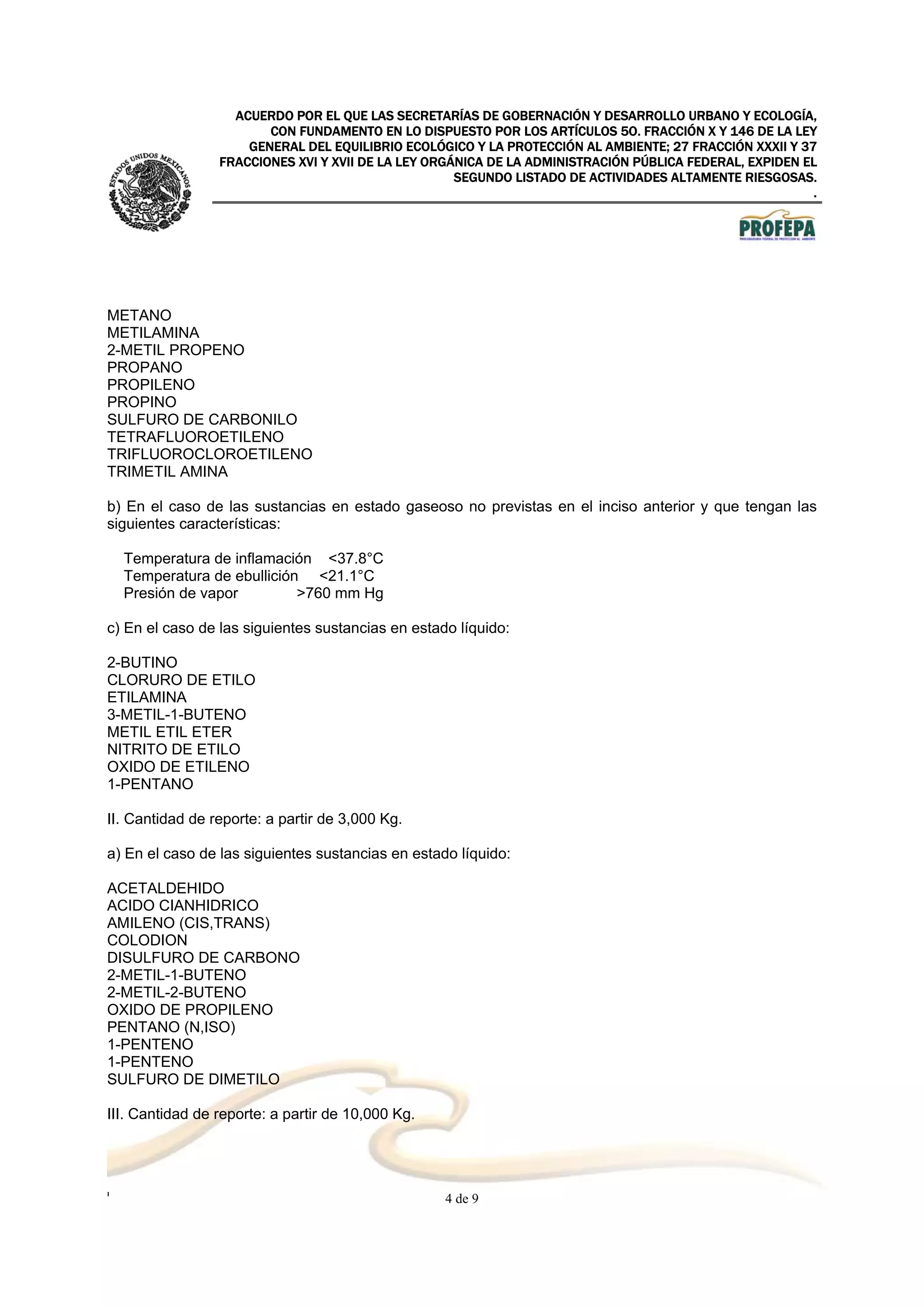 2o listado actividades altamente riesgosas | PDF