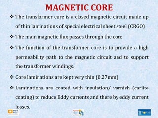 OPERATING PRINCIPLES OF TRANSFORMER AND CONSTRUCTION.ppt