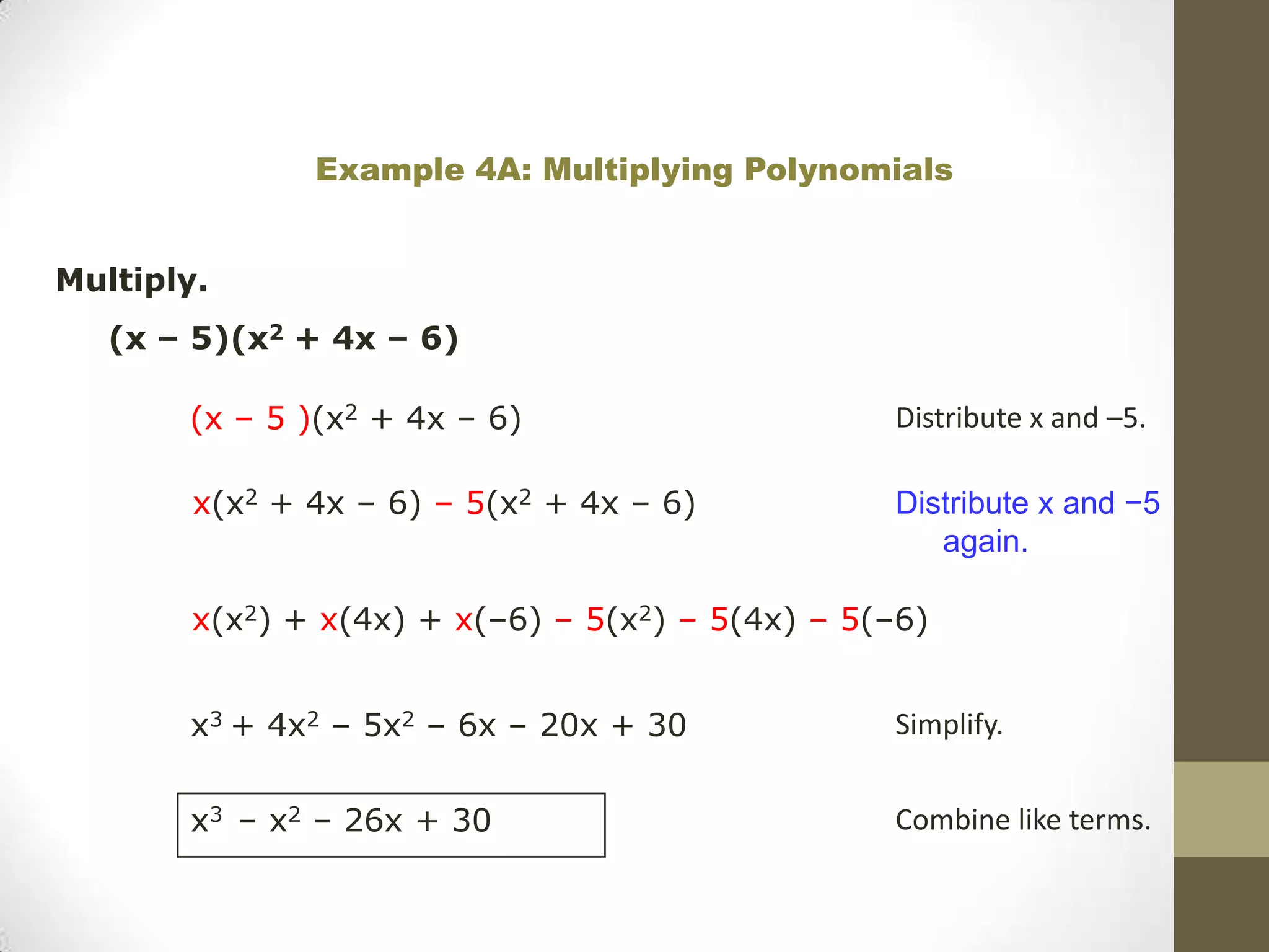 Operations on Polynomials | PPTX