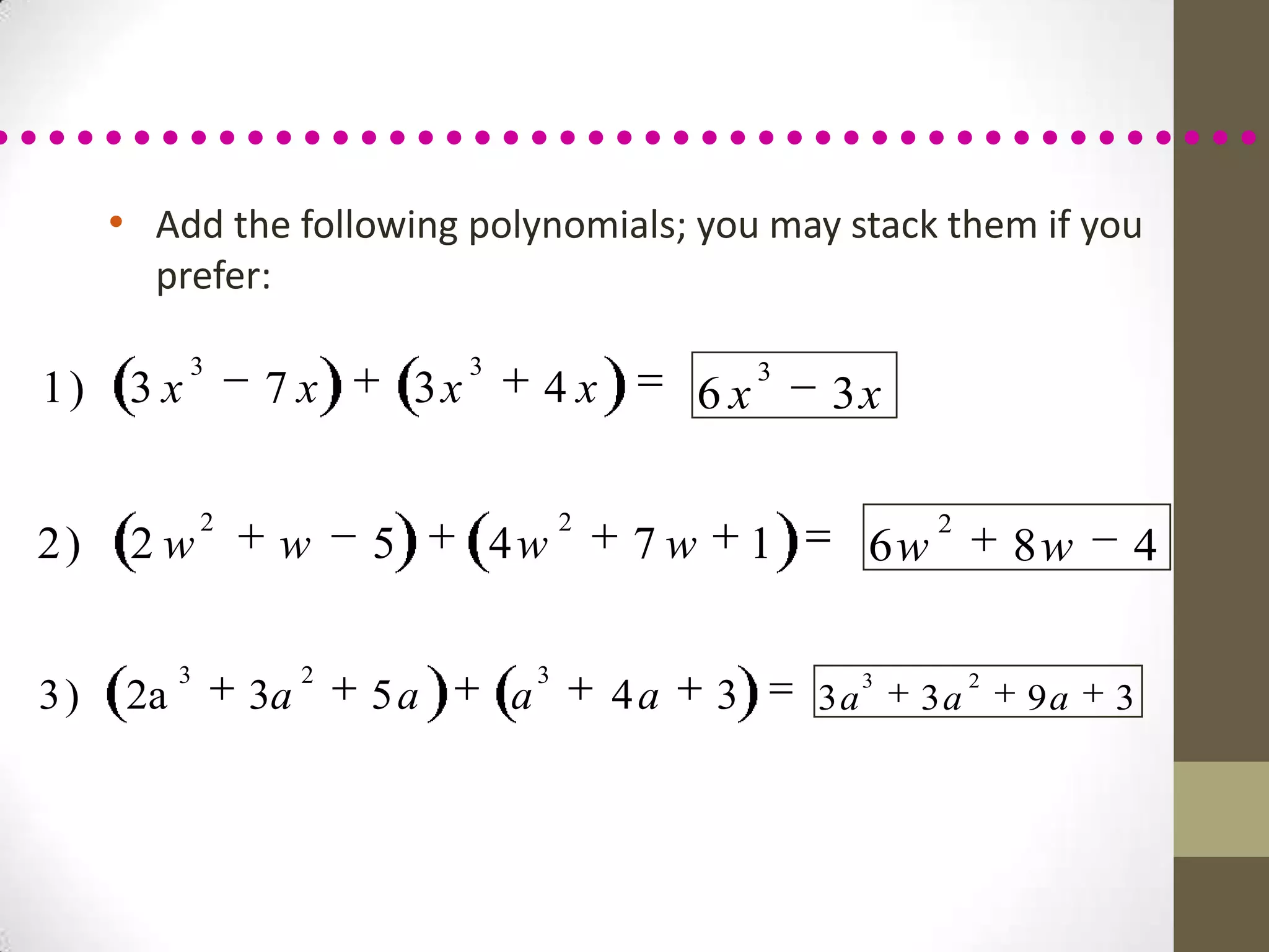 Operations on Polynomials | PPTX