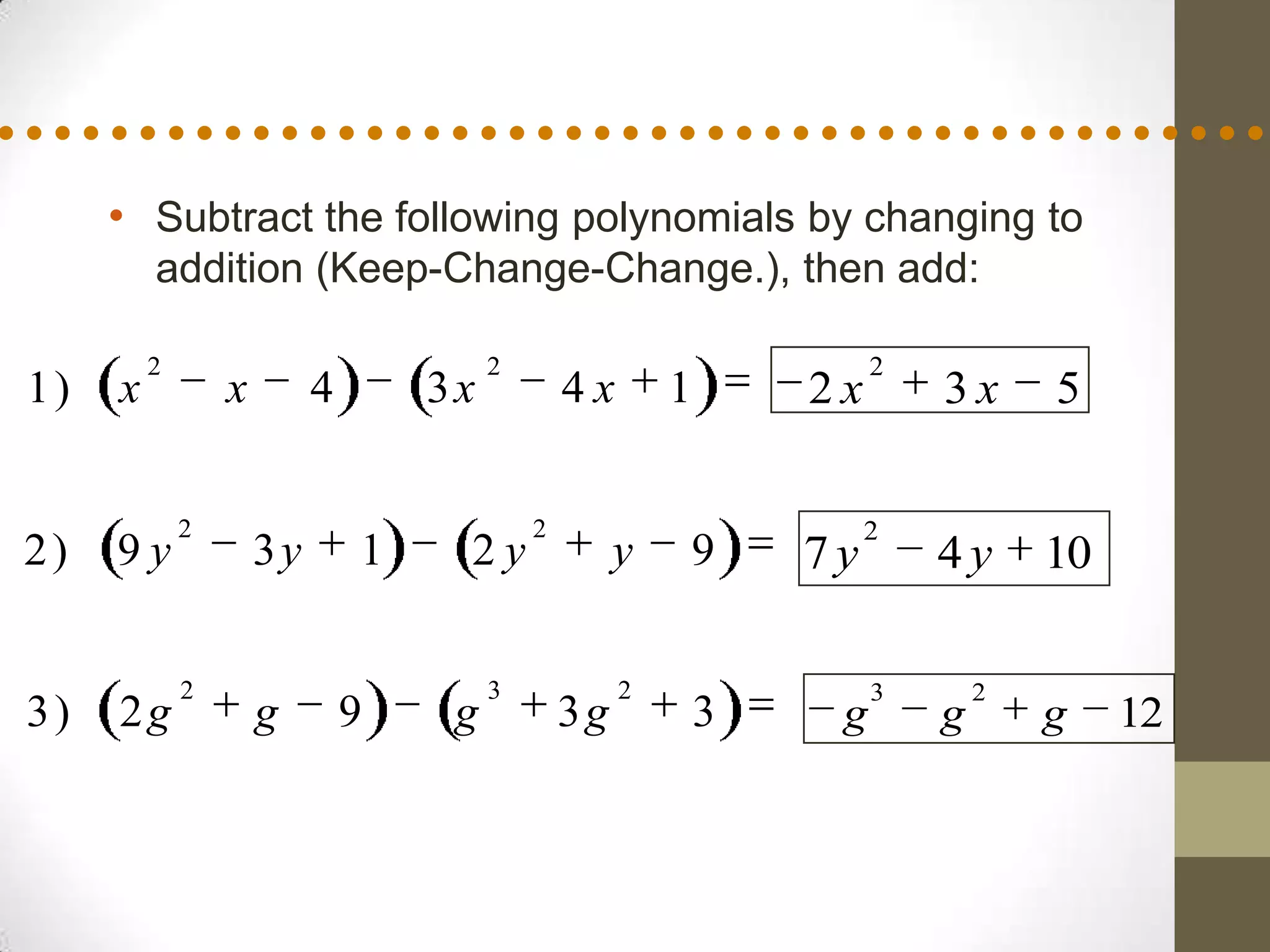 Operations on Polynomials | PPTX
