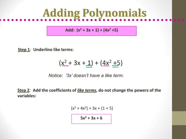 Operations on Polynomials | PPTX