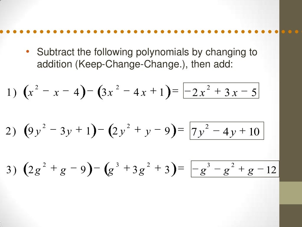 Operations on Polynomials