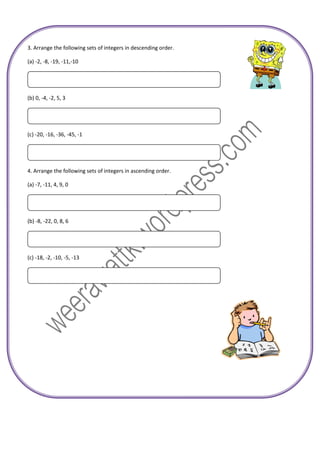 2ใบกิจกรรมordering whole numbers | PDF