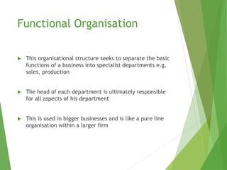 2 Organisational structure of a business | PPT