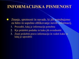 osnovni pojmi informatike | PPT