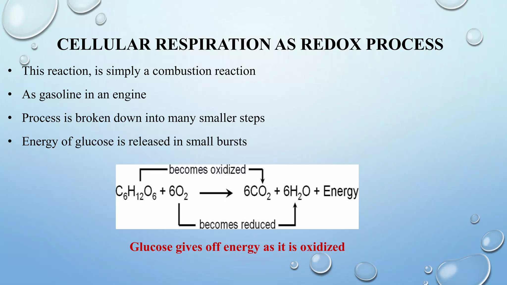 oxidation reduction reaction in living organisms | PPTX