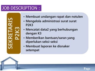 P2K3 ( Panitia Pembina Keselamatan dan Kesehatan Kerja) | PPTX