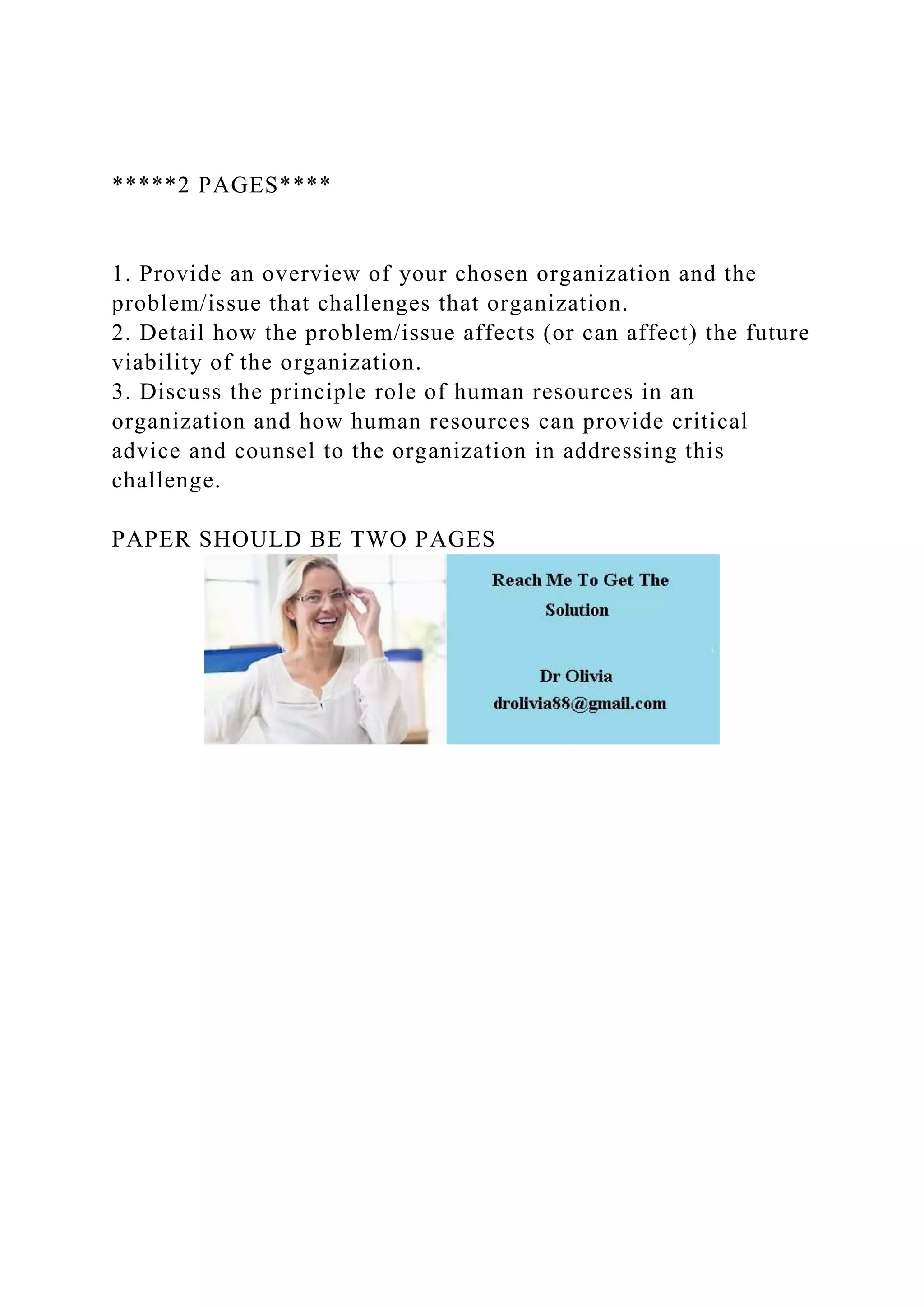 2 PAGES1. Provide an overview of your chosen organi.docx