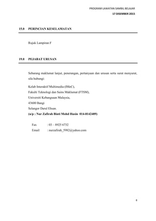 Kertas Kerja Lawatan ke MMU Cyberjaya | PDF