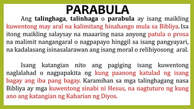 PARABULA ang talinhaga ng may-ari ng ubasan | PPTX